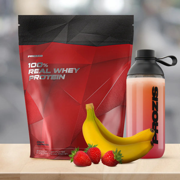 Prozis 100% Real Whey Protein Morang-banana 1000 g – Hiper Farma