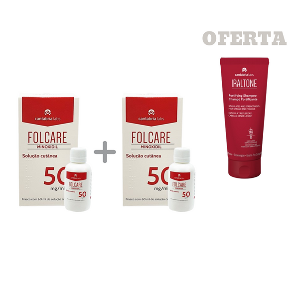 Pack 2x Folcare solução cutânea 50 mg/ml - 60 ml com oferta Iraltone C ...